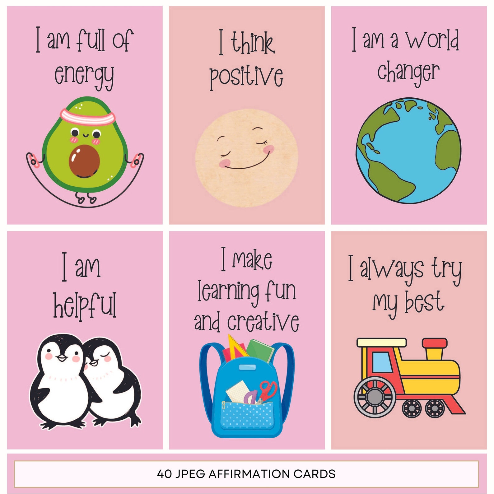 Printable Kids Affirmation Cards, Encouragement Cards for Kids ...