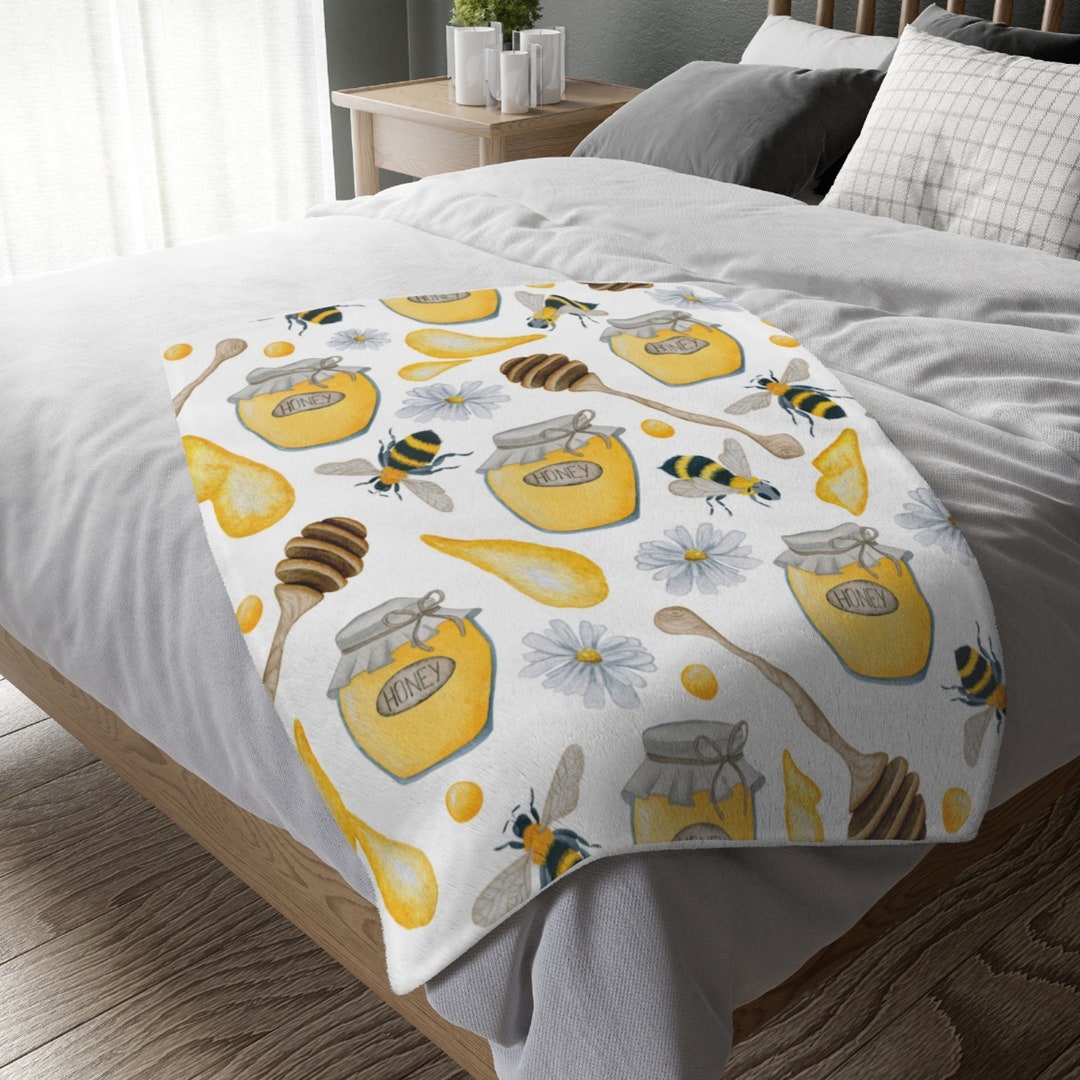 Honeybee Baby Blanket Bee Baby Blanket Honeycomb Baby - Etsy