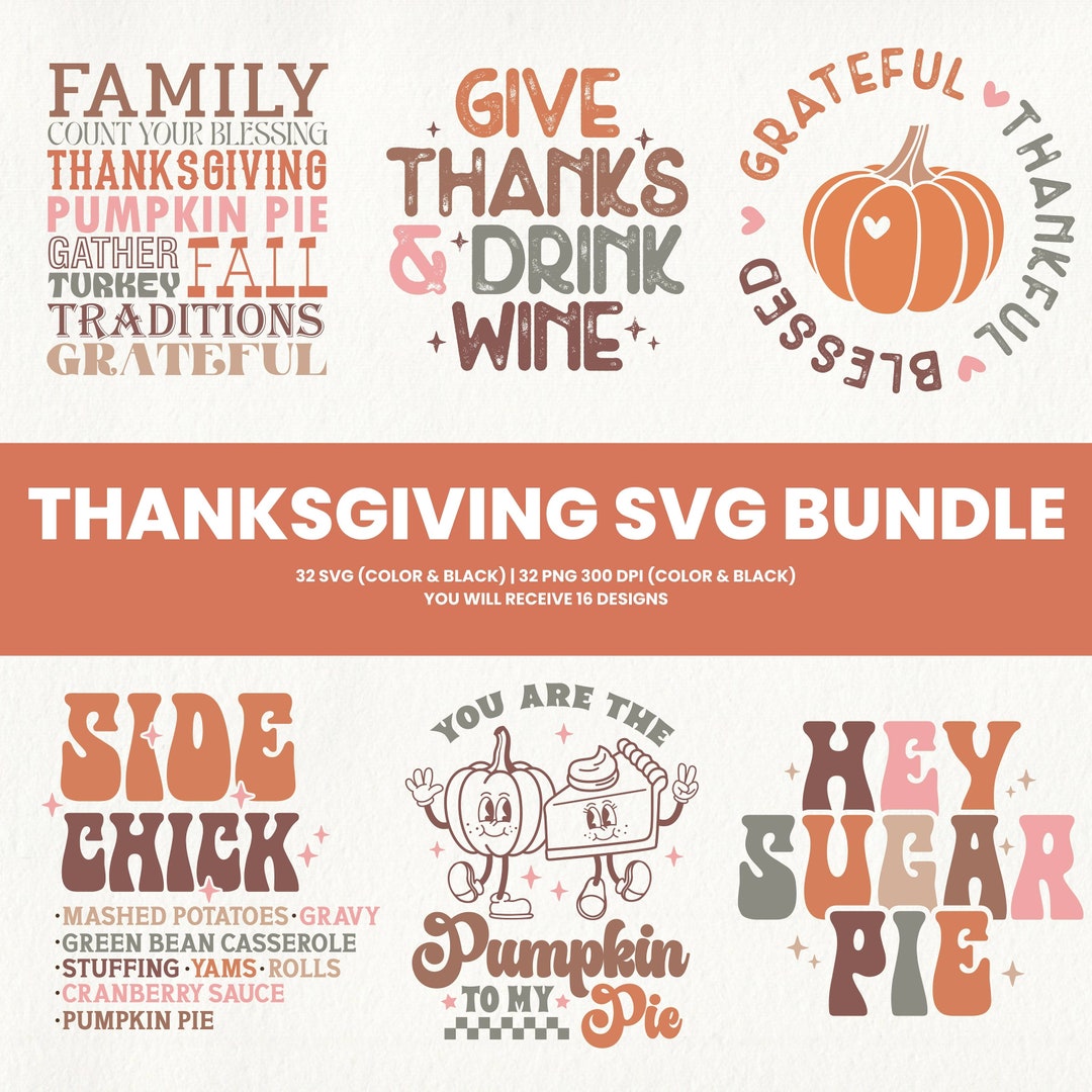 Thanksgiving SVG Bundle Graphics Thanksgiving Svg - Etsy