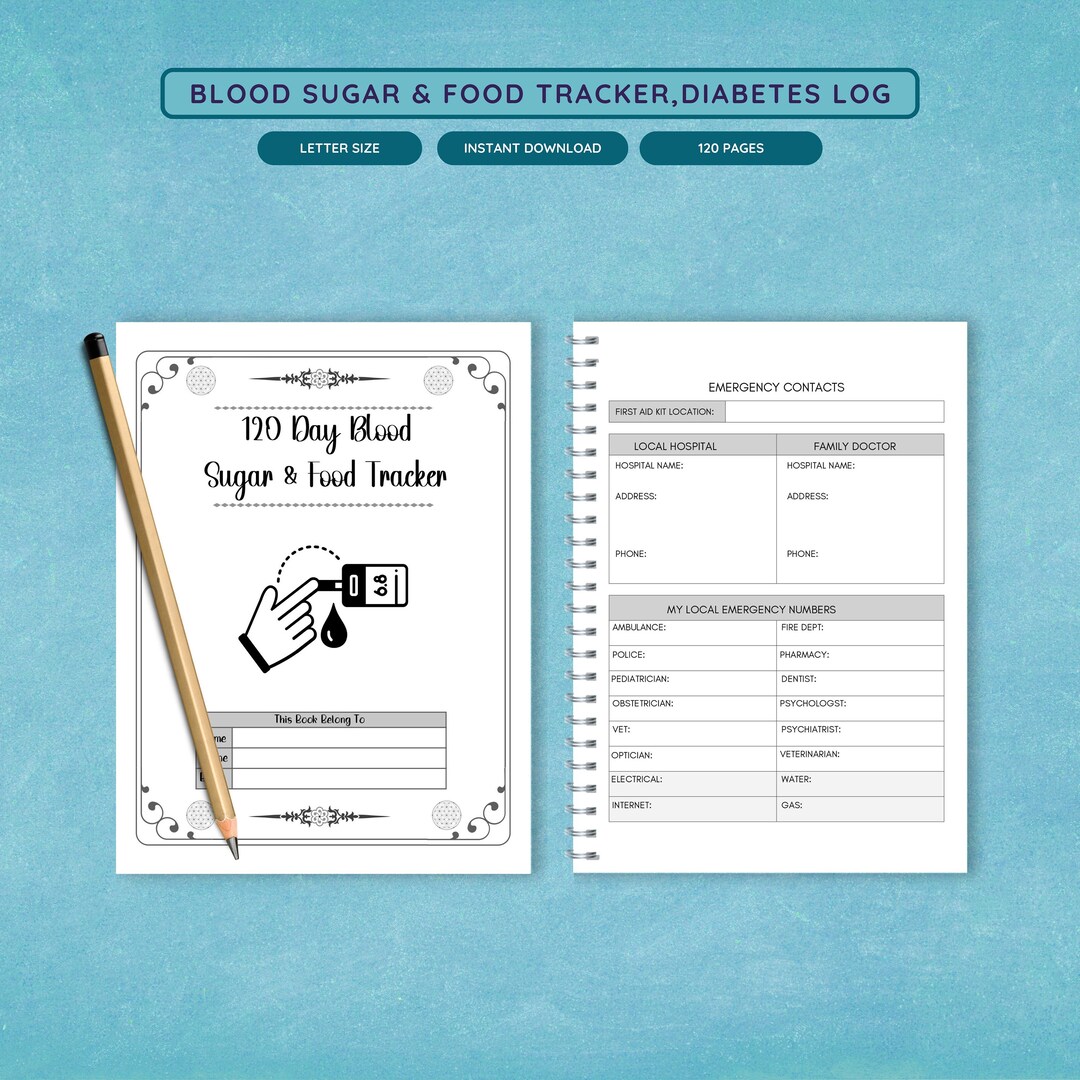 120 Days Blood Sugar Tracker, Glucose Tracker, Diabetes Planner ...