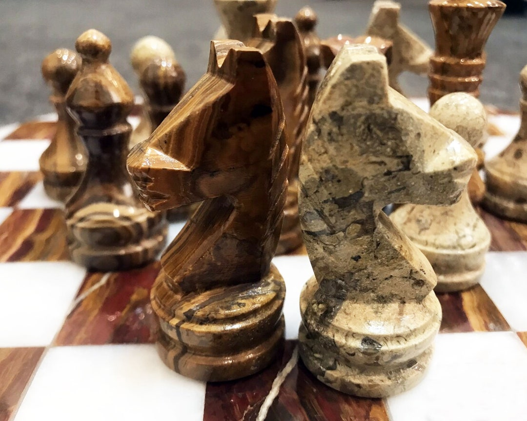 Handmade Vintage Style Chess Pieces Set 1216 Board Compatible Unique ...
