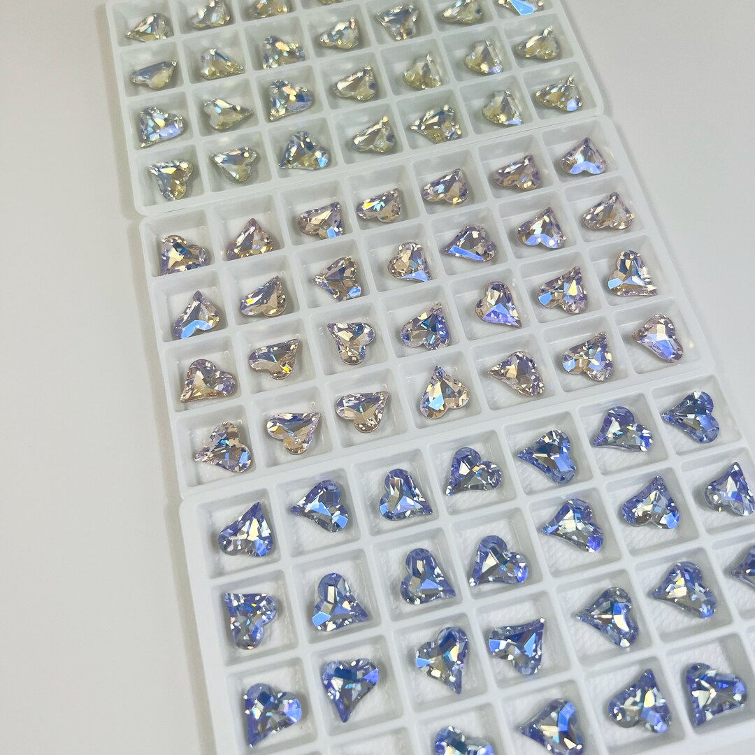 13 X 12mm Sweet Heart Crystal Shadow Glass Gemstone,moonlight, Foiled ...