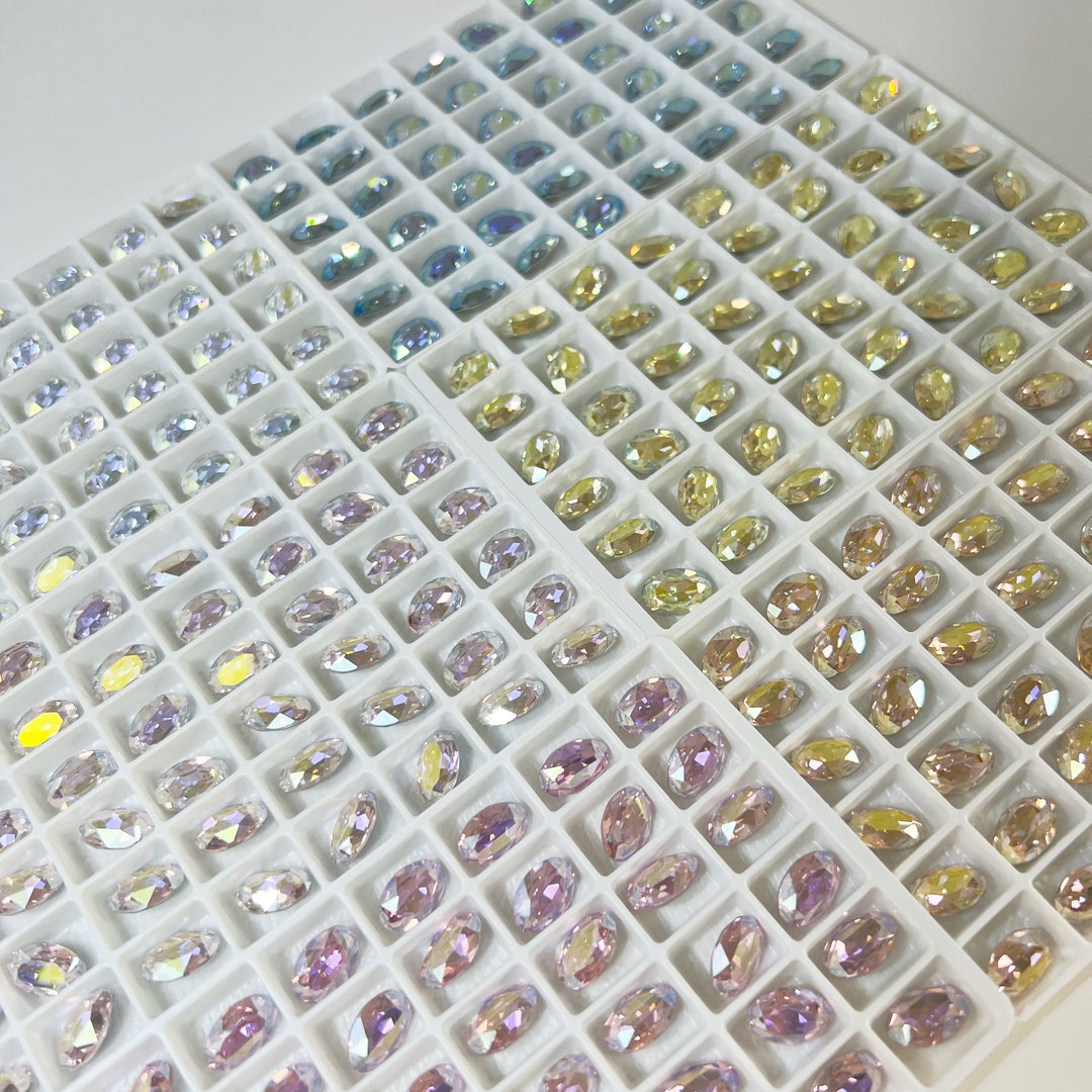 12mm X 8mm Oval Rhinestone With Effects Glass Crystal Foil - Etsy