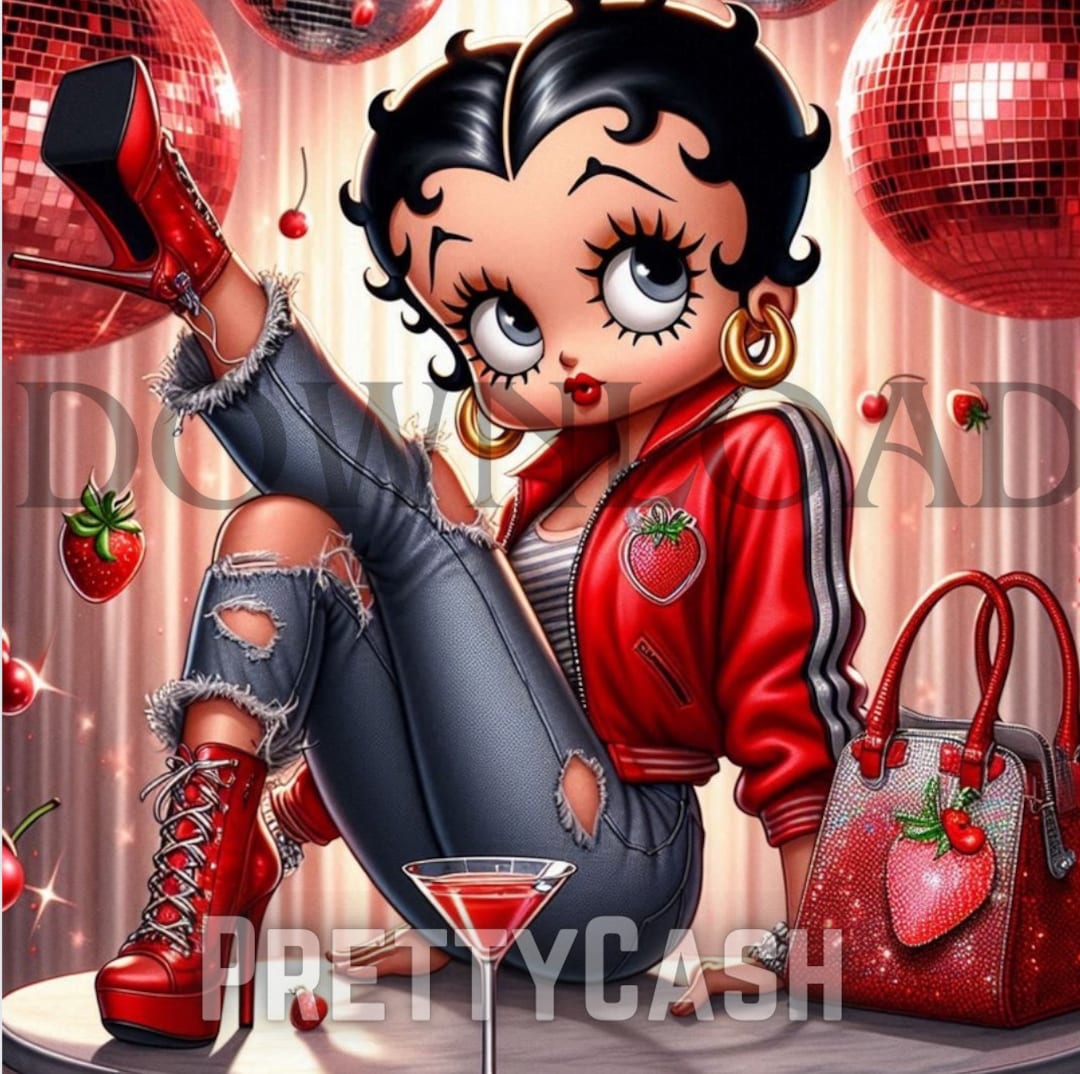 Betty Boop | Disco Strawberries Art Print | Wall Art Poster | Glam ...