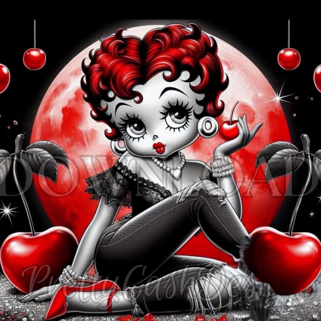 Cherry Moon Betty Boop | Printable Vintage Art Prints for Home Decor ...