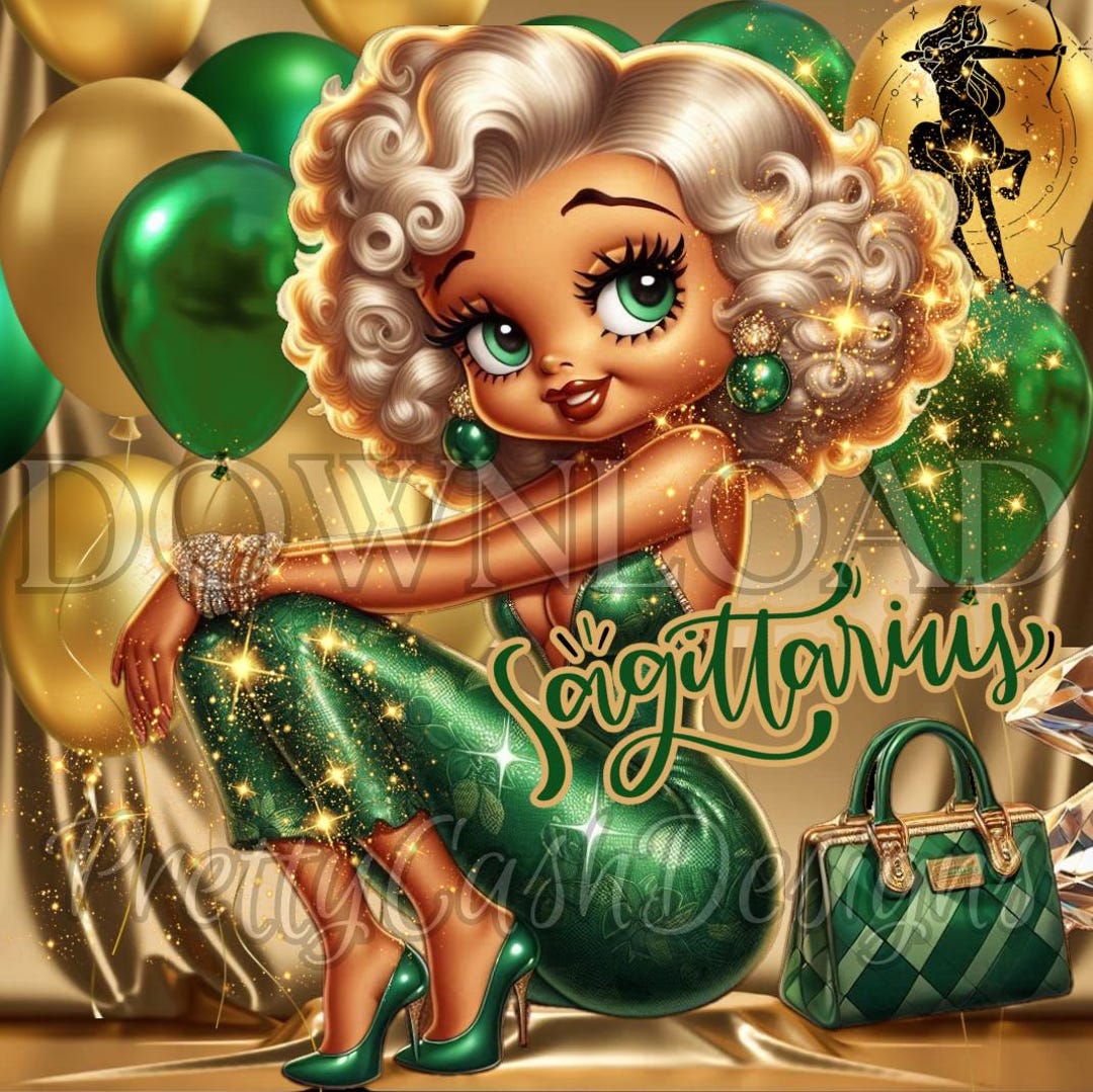 Baddie Sagittarius Blonde Betty Boop, Svg Files, Clip Art, Sublimation ...
