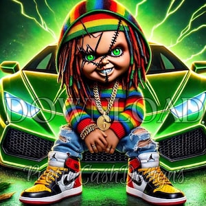 Chucky Sublimation, DTF 5 Image Bundle, Black Chucky, African American ...