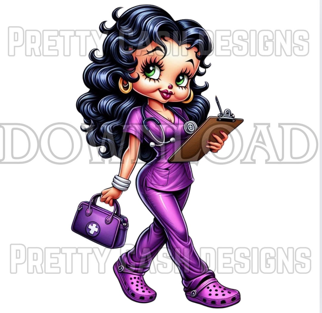 Betty Boop Nurse Purple, CNA Png, Certified Nursing Assistant ...