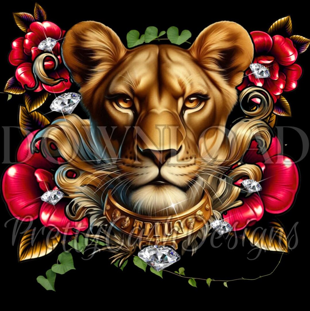 Lioness Portrait, Lioness Png, Svg Files, Clip Art, Sublimation, PNG ...