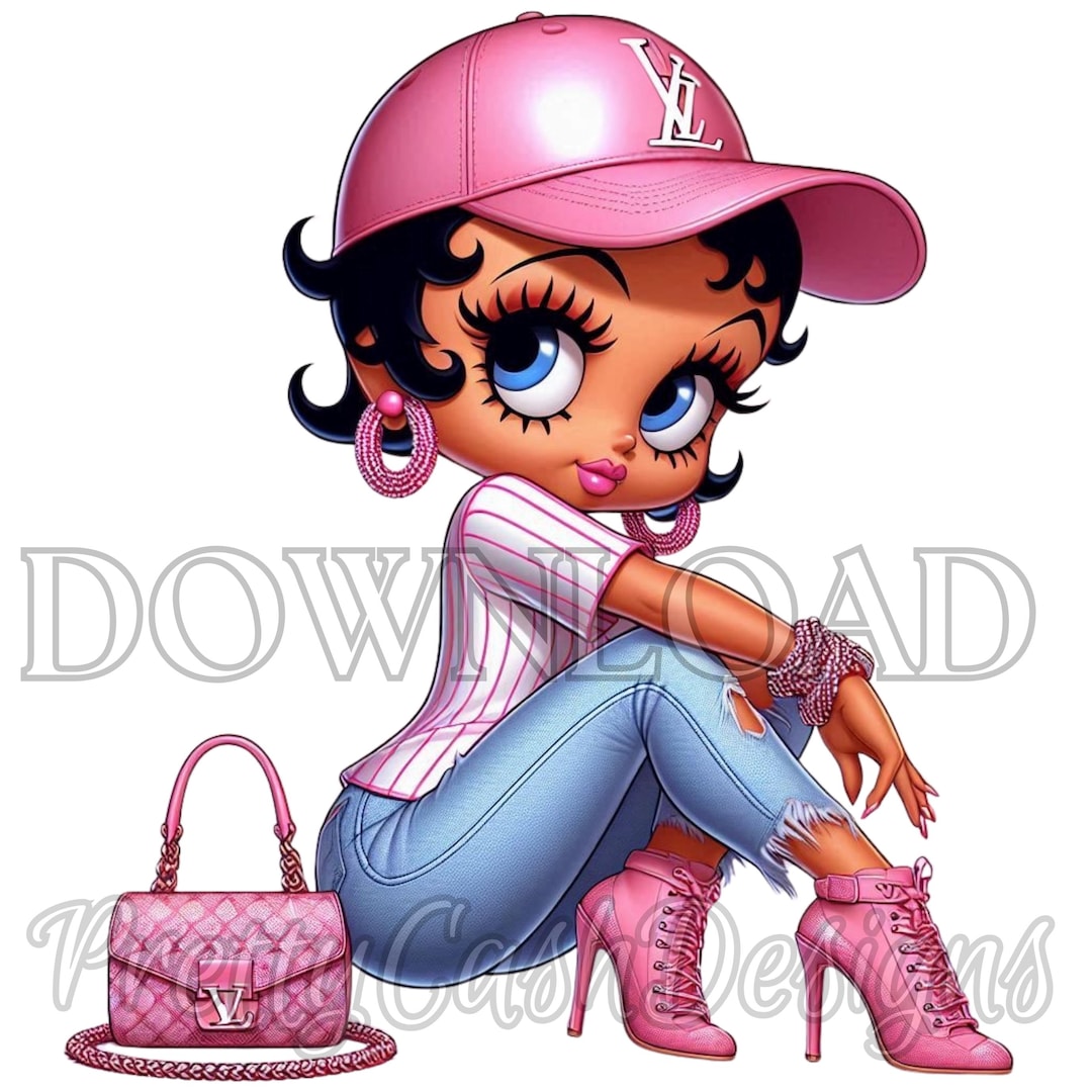 Betty Boop in Pink Baseball Outfit, Image File, Sports Png, Betty Boop ...