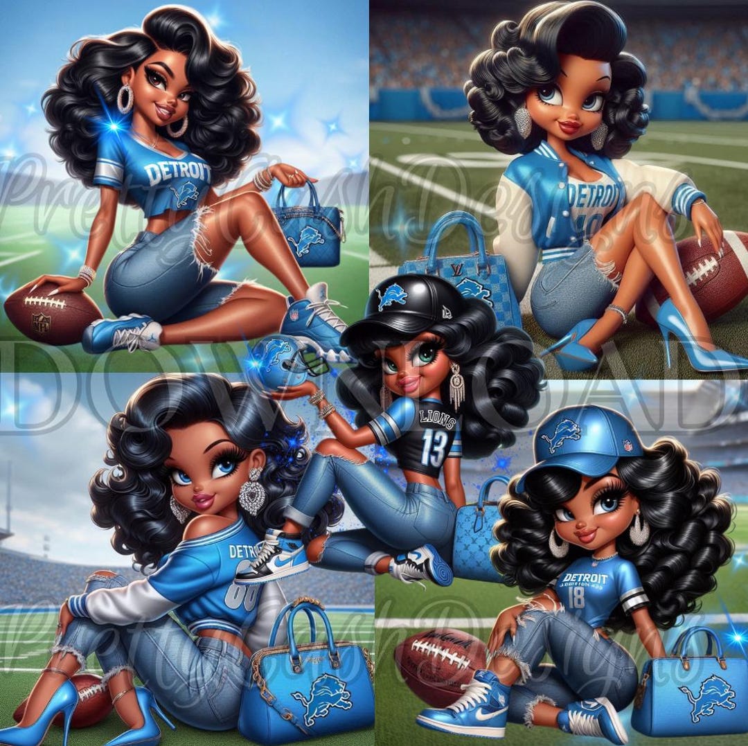 Custom Betty Boop Football Png, 5 Image Bundle, Lions, Football Season ...