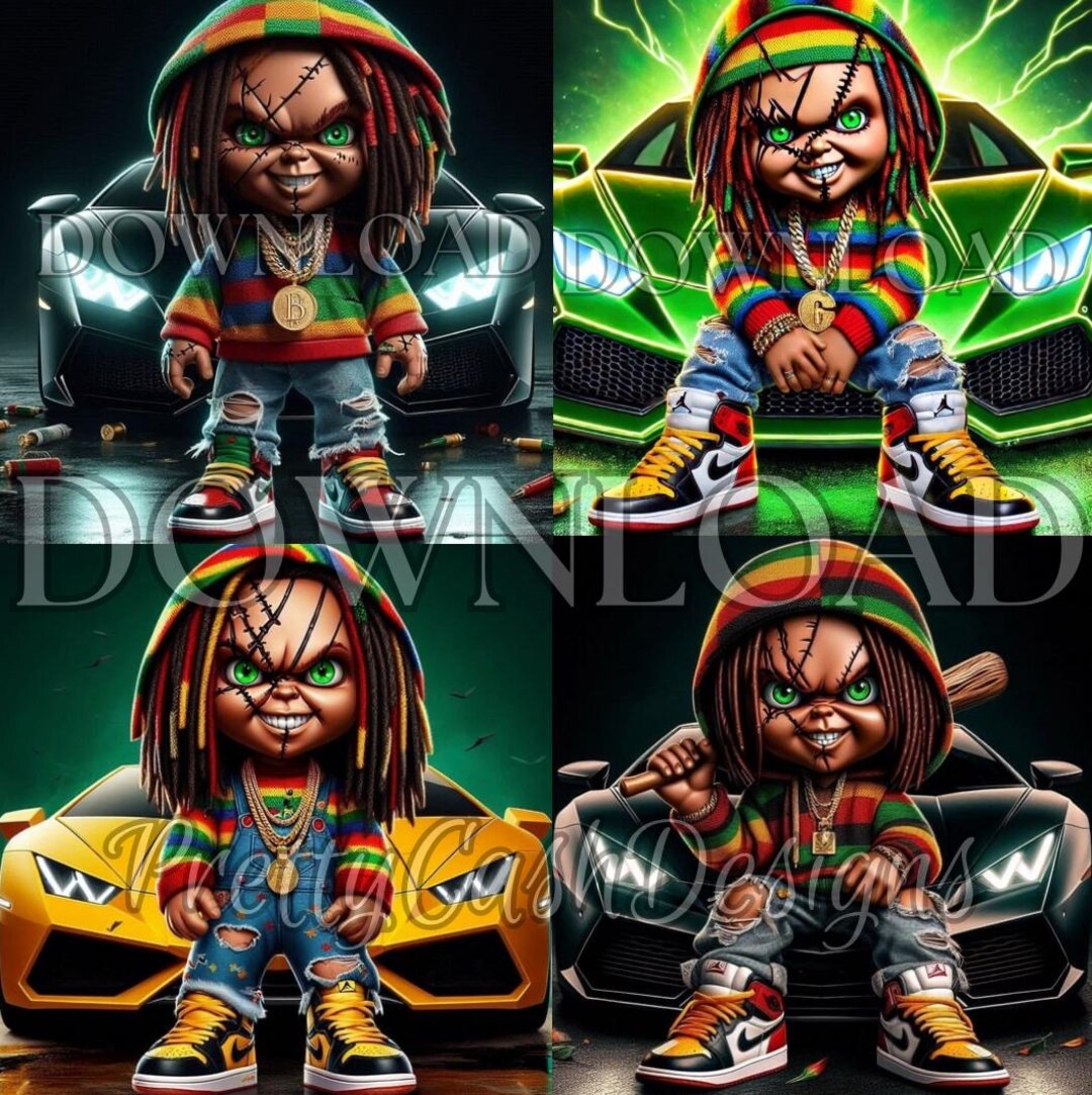 Chucky Sublimation, DTF 5 Image Bundle, Black Chucky, African American ...