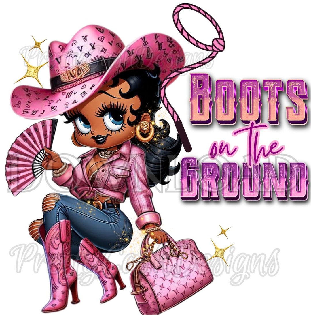 Pink Betty Boots on the Ground Betty Boop PNG Digital File-tumbler ...