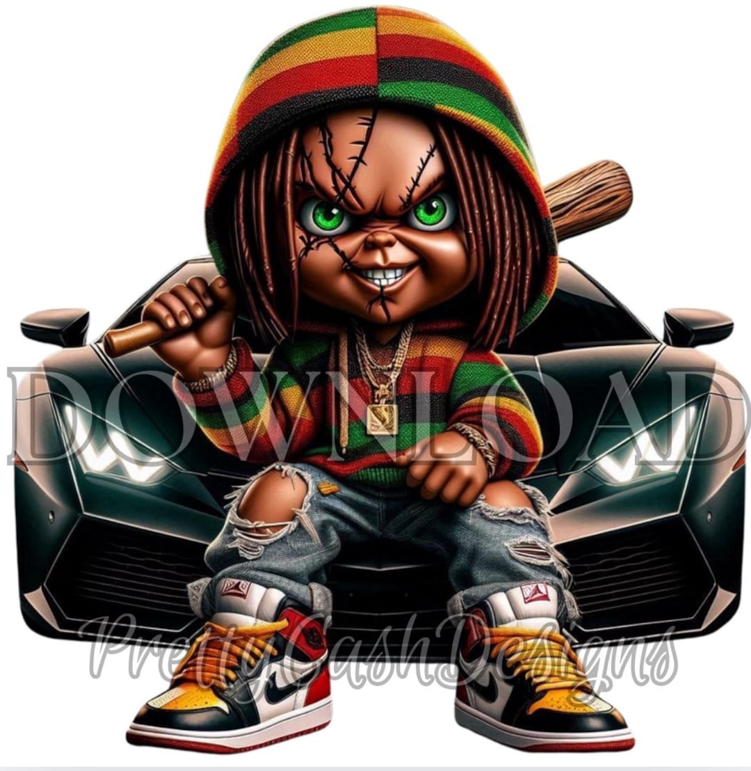 Chucky PNG, Sublimation Black Chucky, Sports Car Png, Chucky Png ...