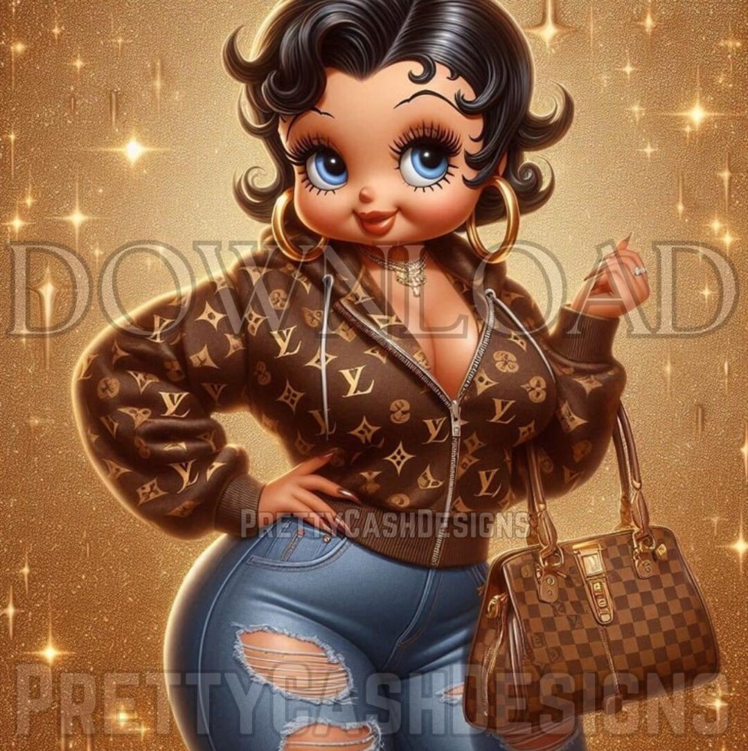 Dazzling Betty Boop, Png, High Resolution, Dtf File, Svg File, Brown ...