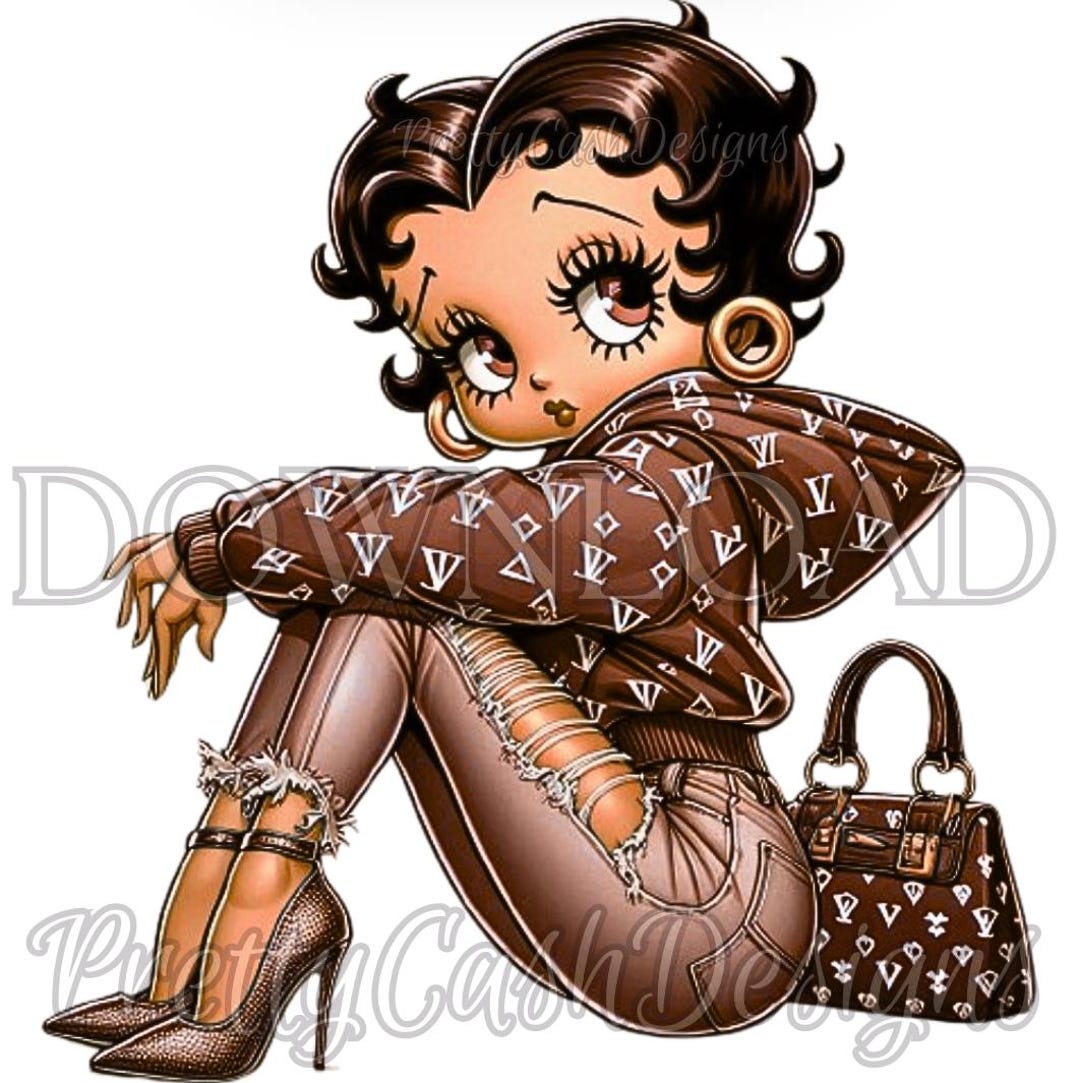 Boujee Betty Boop in Brown Hoodie, High Heel Boots, Svg Files, Clip Art ...