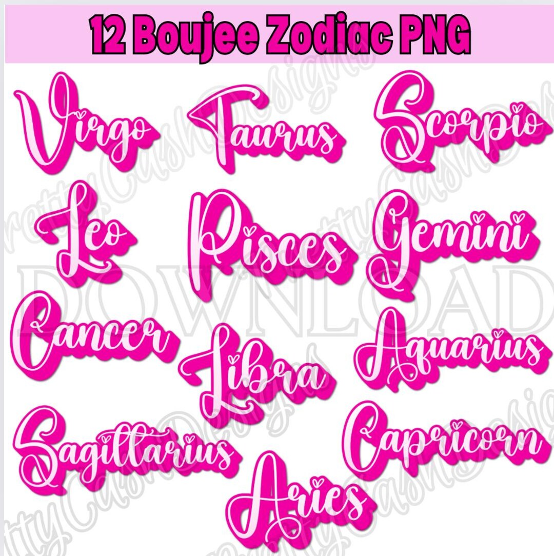 Boujee Zodiac Birthday Font, Invitation Font, Digital Font, Cricut Font ...
