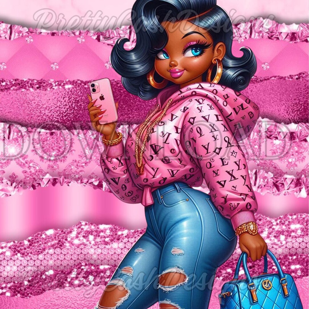 Sparkling Boujee Betty Boop in Pink and Hoodie, Ripped Jeans, Download ...