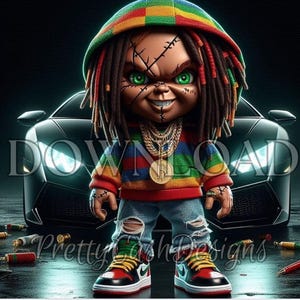 Chucky Sublimation, DTF 5 Image Bundle, Black Chucky, African American ...