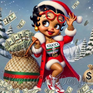 They Not Like Us, Betty Boop Png, Mrs Claus Svg, Black Santa, Christmas ...
