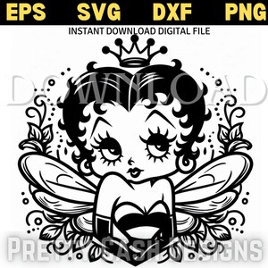 Queen Betty Boop Svg, Bee Svg, Betty Boop, Cute Boop Svg, Betty Boop ...