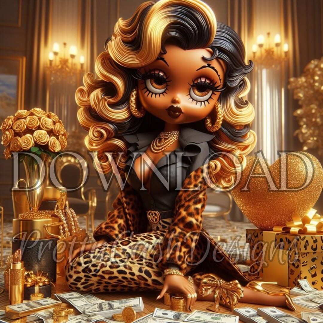 Baddie Black Woman Png, Betty Boop Png, Cheetah Tumbler Wrap ...