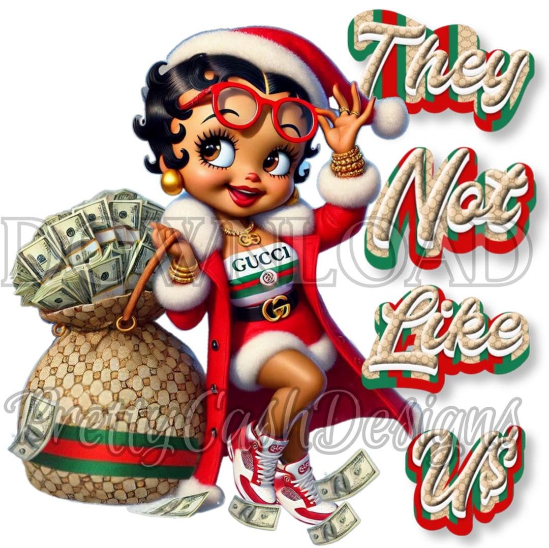 They Not Like Us, Betty Boop Png, Mrs Claus Svg, Black Santa, Christmas ...