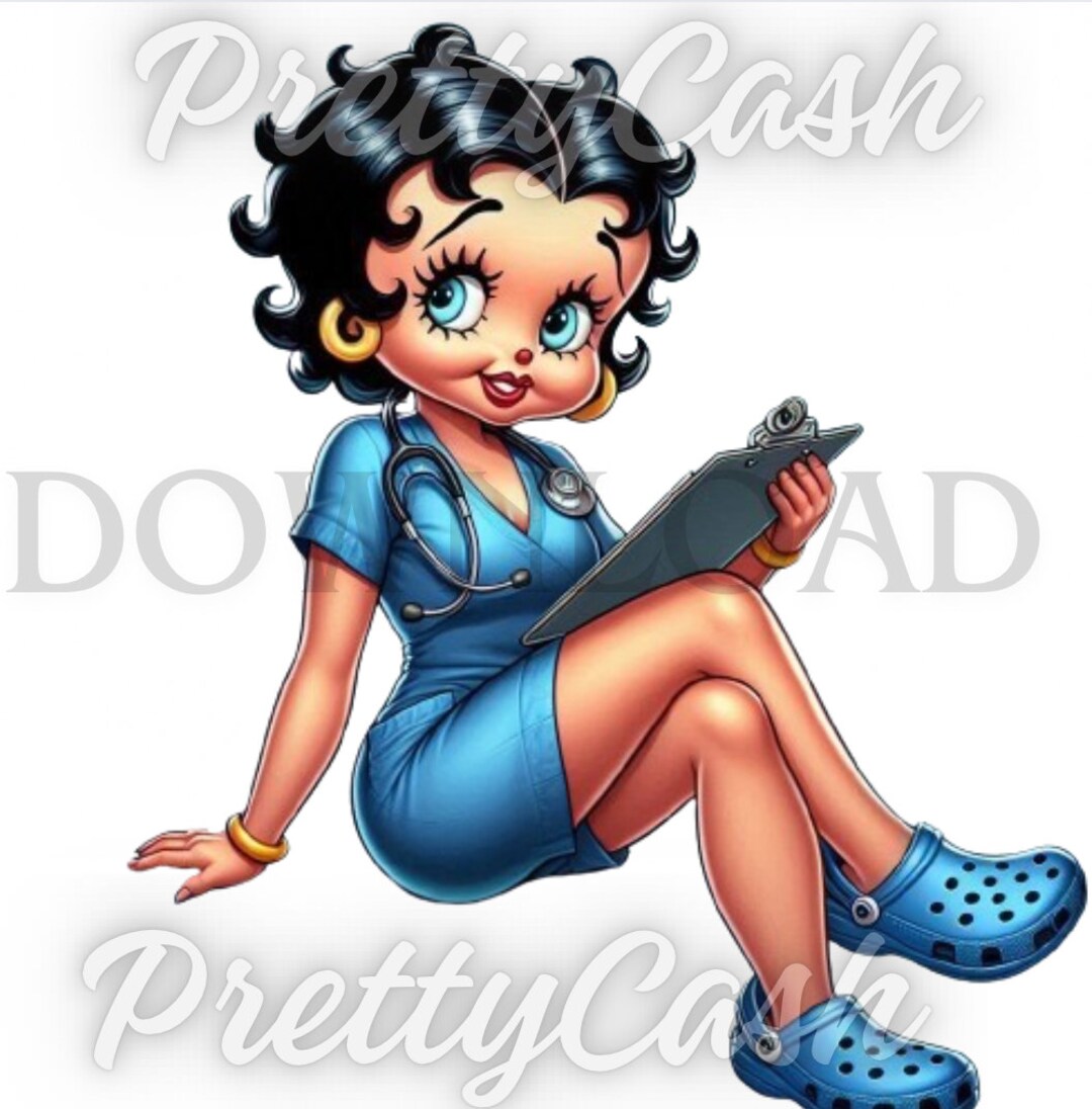 Betty Boop in Blue Scrubs CNA Certified Nursing Assistant Png ...