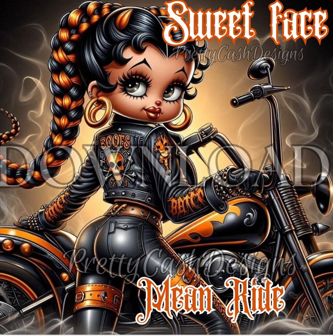 Sweet Face Mean Ride Png, Betty Boop Biker Lives Matter PNG Sublimation ...