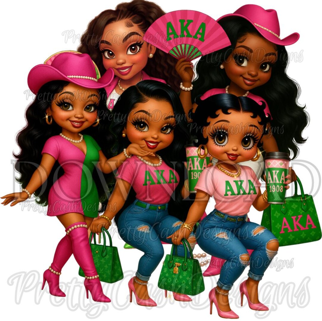 Alpha Kappa Alpha Betty Boop PNG, Digital Download, Tumbler Wrap, Bling ...