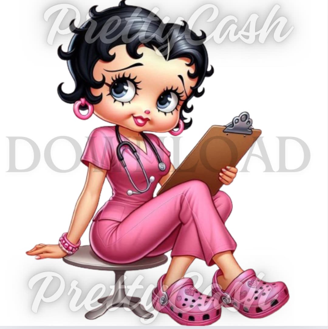 Betty Boop in Pink Scrubs CNA Certified Nursing Assistant Png ...