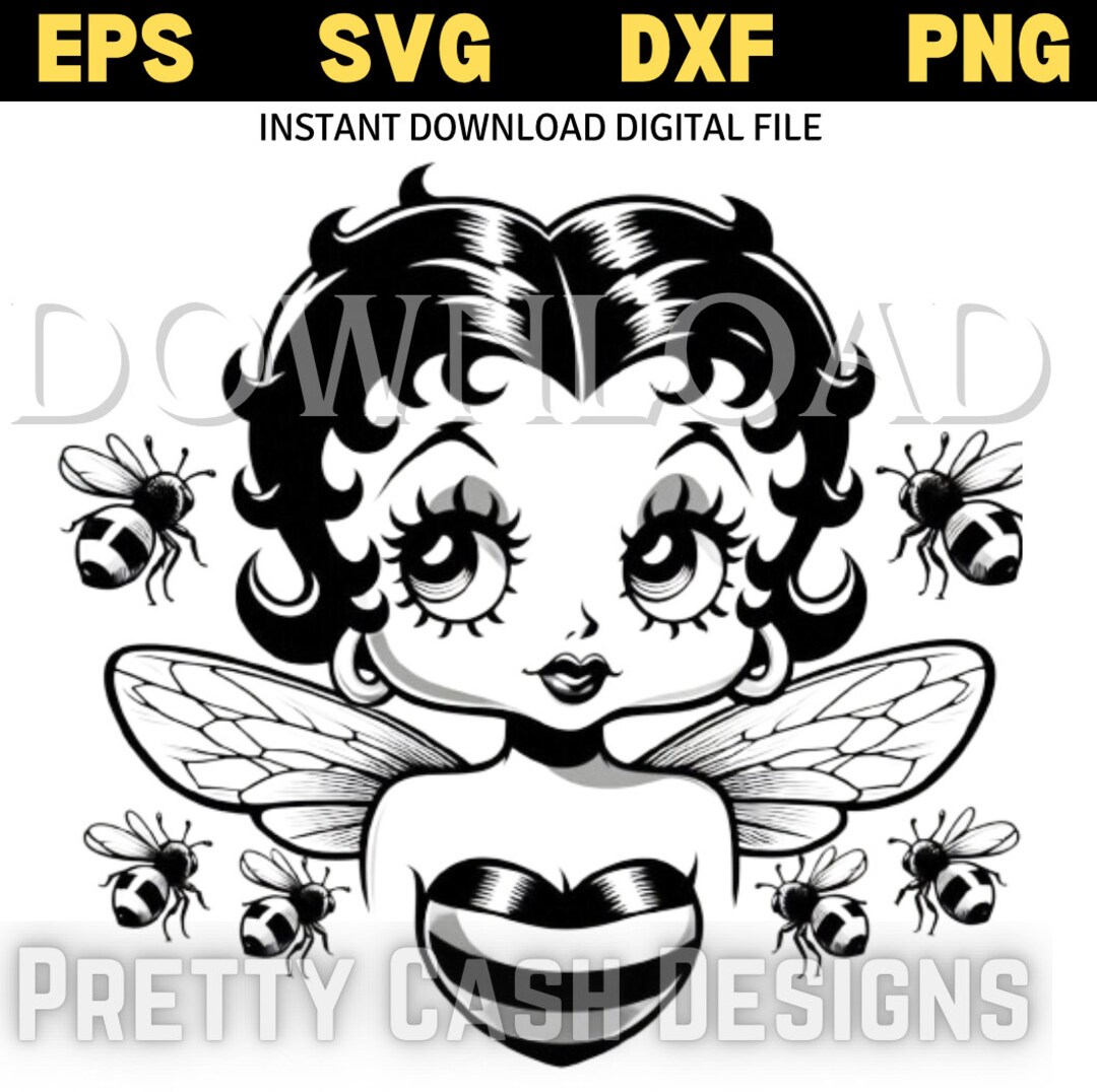 Betty Boop Svg, Bee Svg, Betty Boop Head, Cute Boop Svg, Betty Boop ...