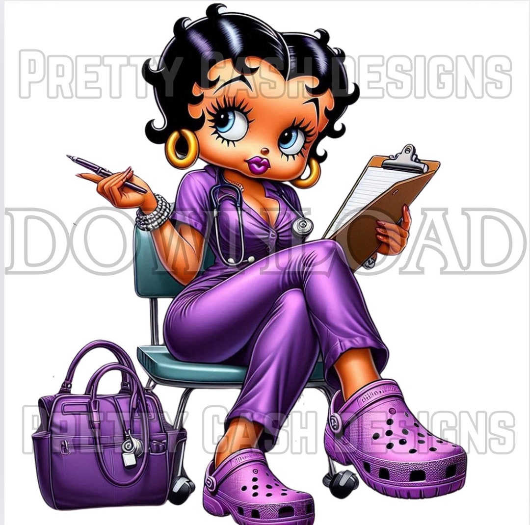 Betty Boop Nurse in Purple, CNA Png, Certified Nursing Assistant ...