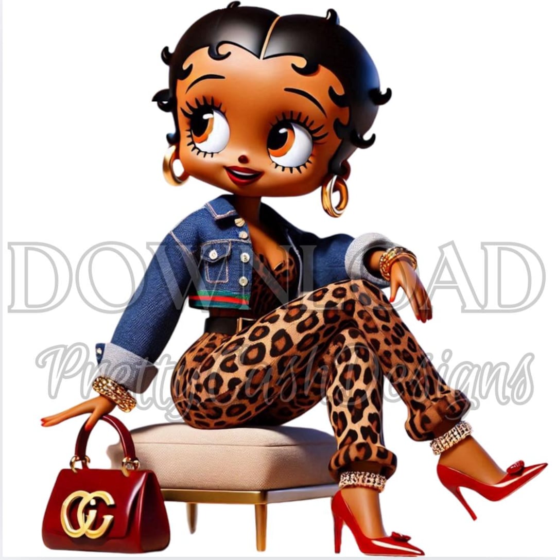 Sitting Pretty Boujee Betty Boop, Black Betty Boop Png, Betty Boop in ...
