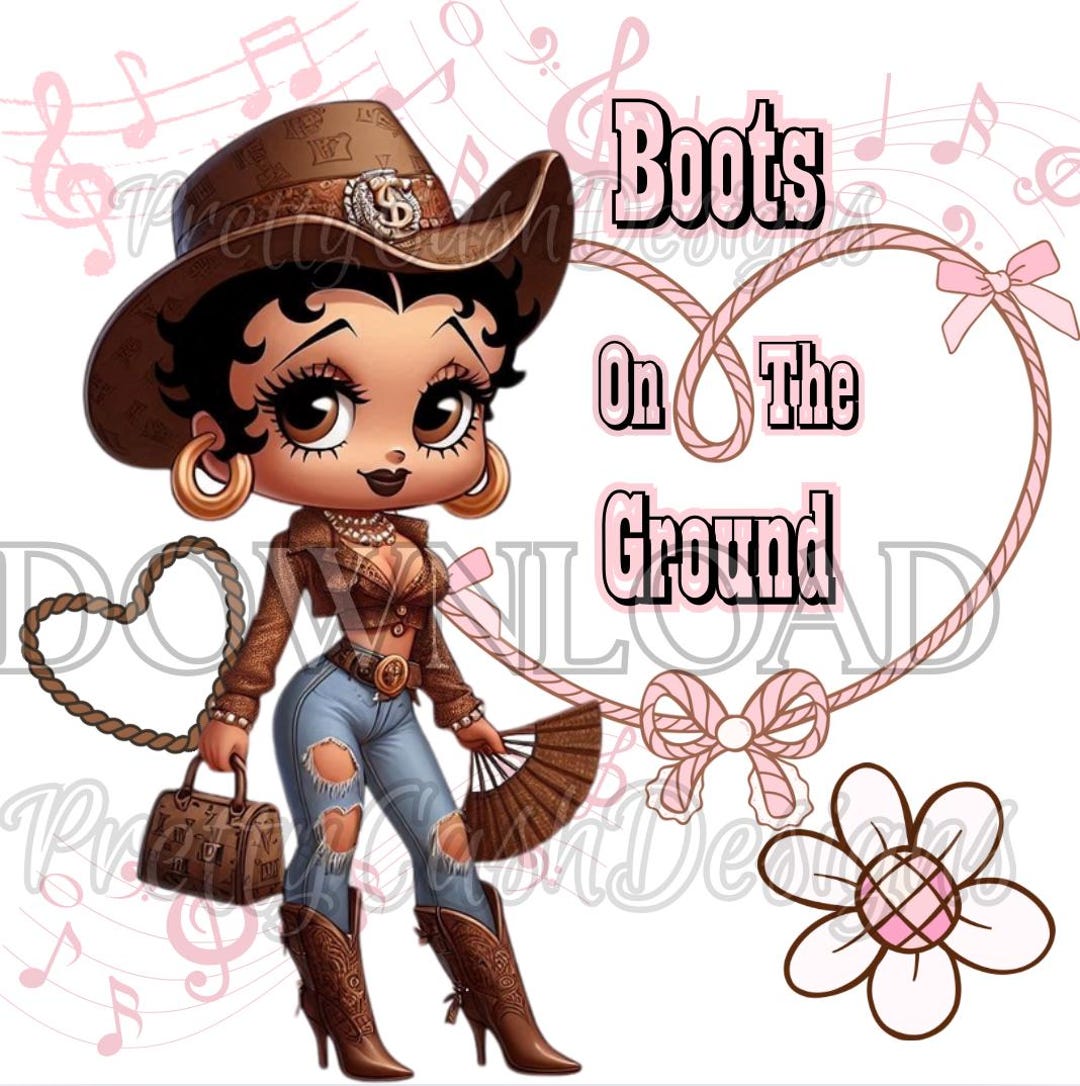 Cute Boots on the Ground, Betty Boop PNG, Digital File, Tumbler, Betty ...