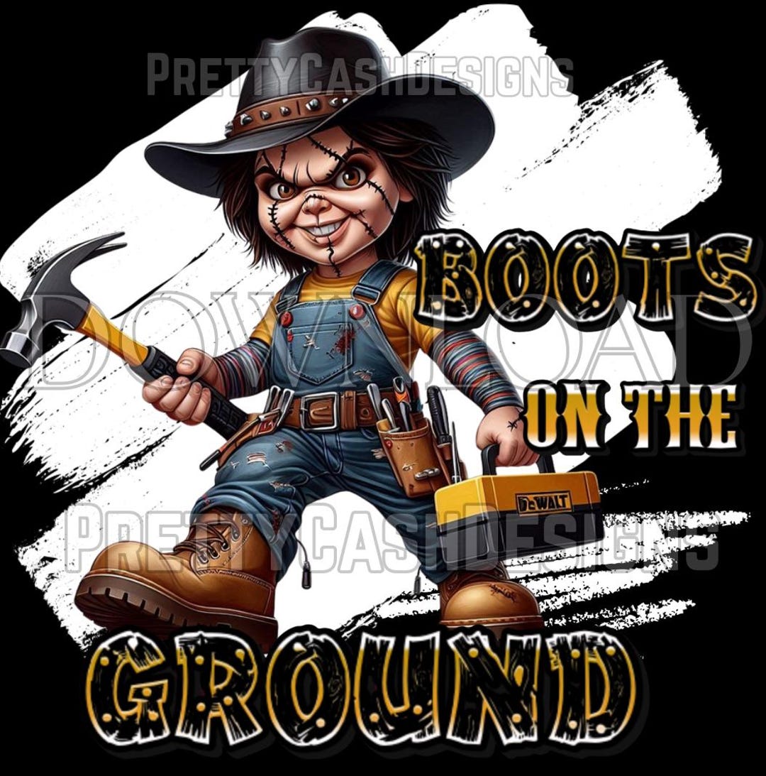 Western Chucky Boots on the Ground, Chucky PNG, Cowboy Boots, Work ...