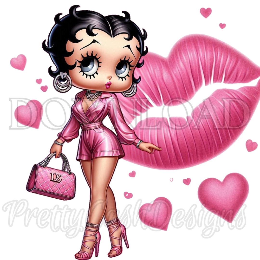 Pink Kisses Betty Boop, Betty Boop Png, Betty Boop Tumbler Design ...
