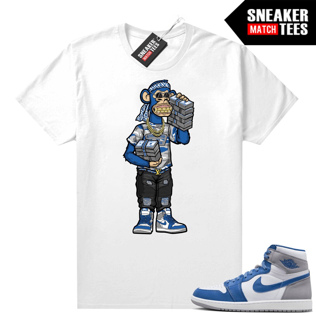True Blue 1s Shirts to Match Sneaker Tees White rich Ape - Etsy