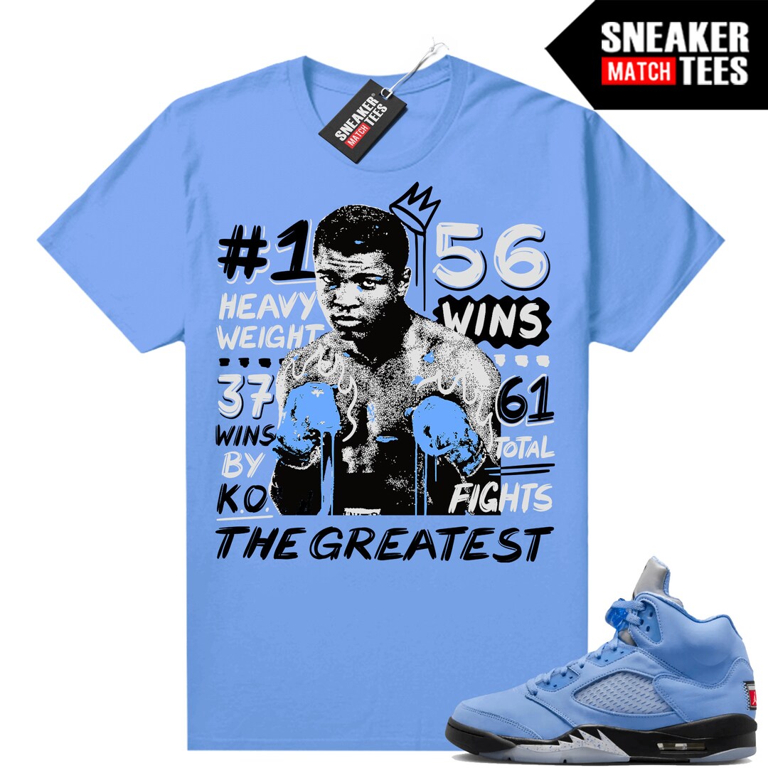 UNC 5s to Match Sneaker Match Tees University Blue greatest - Etsy