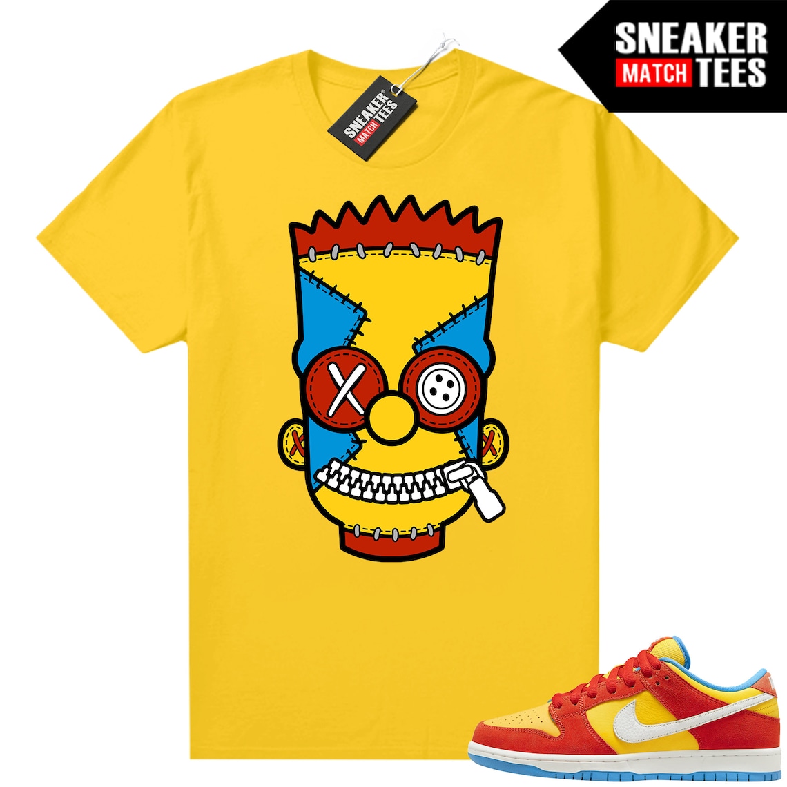 SB Dunks Bart Sneaker Match Tees Yellow misfit - Etsy