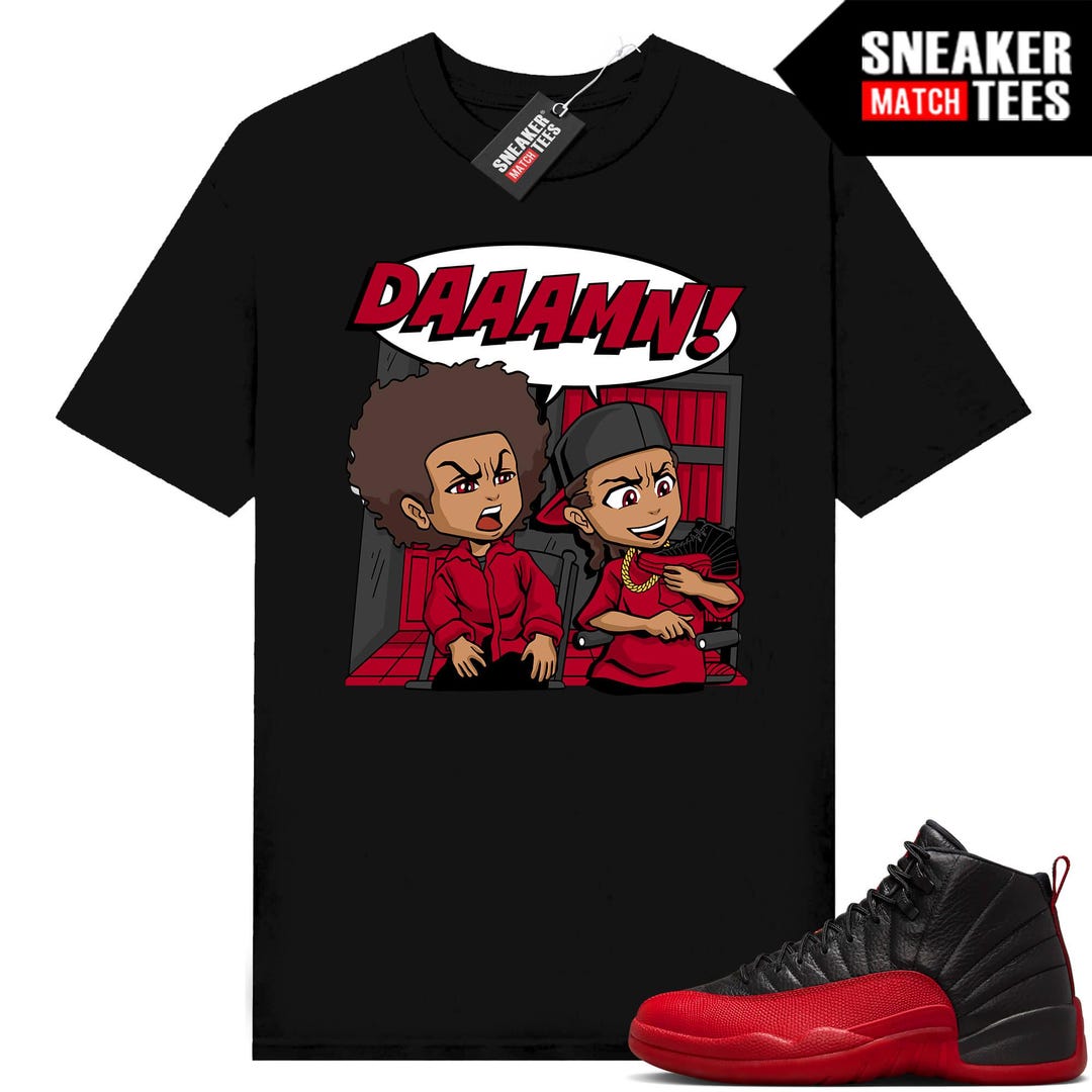 Jordan 12 Flu Game Sneaker Tees Matching Shirt Black DAAAMN Parody - Etsy