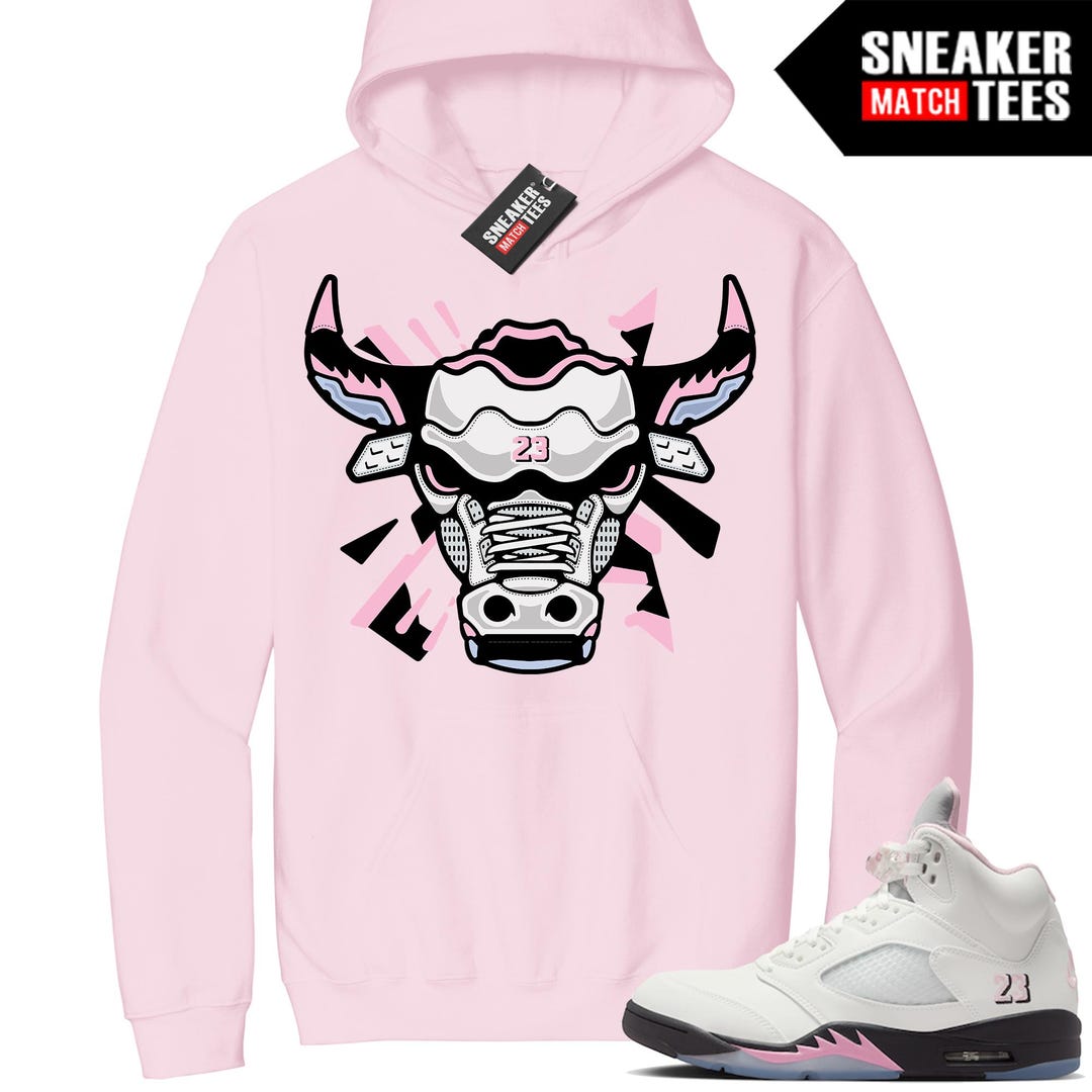 Jordan 5 Soft Pink Sneaker Match Hoodie Pink Retro 5s Bull - Etsy