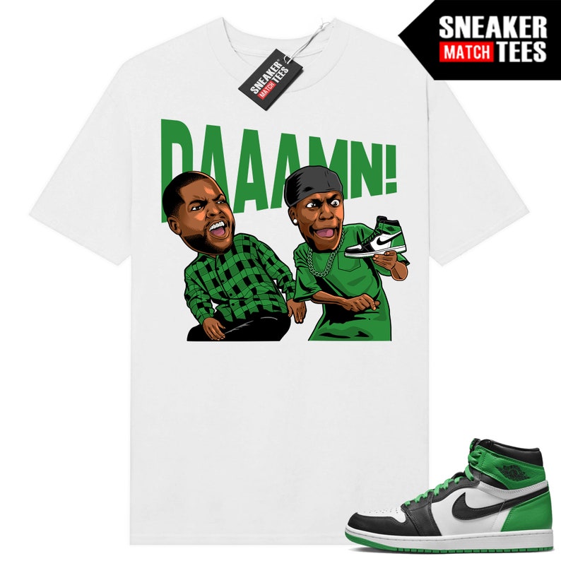 Lucky Green 1s Sneaker Match Tees White daaamn - Etsy