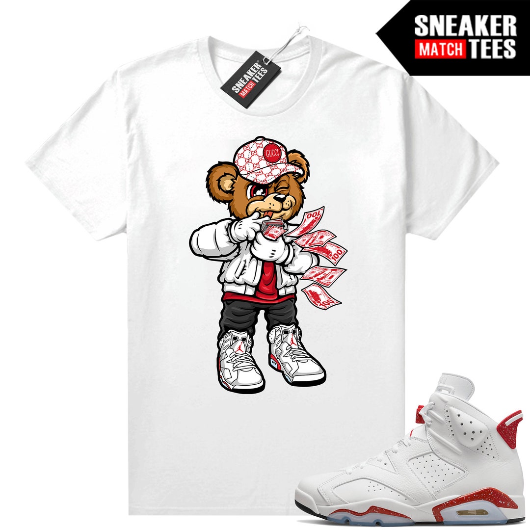 Red White 6s Shirts to Match Sneaker Match Tees White rich Bear - Etsy
