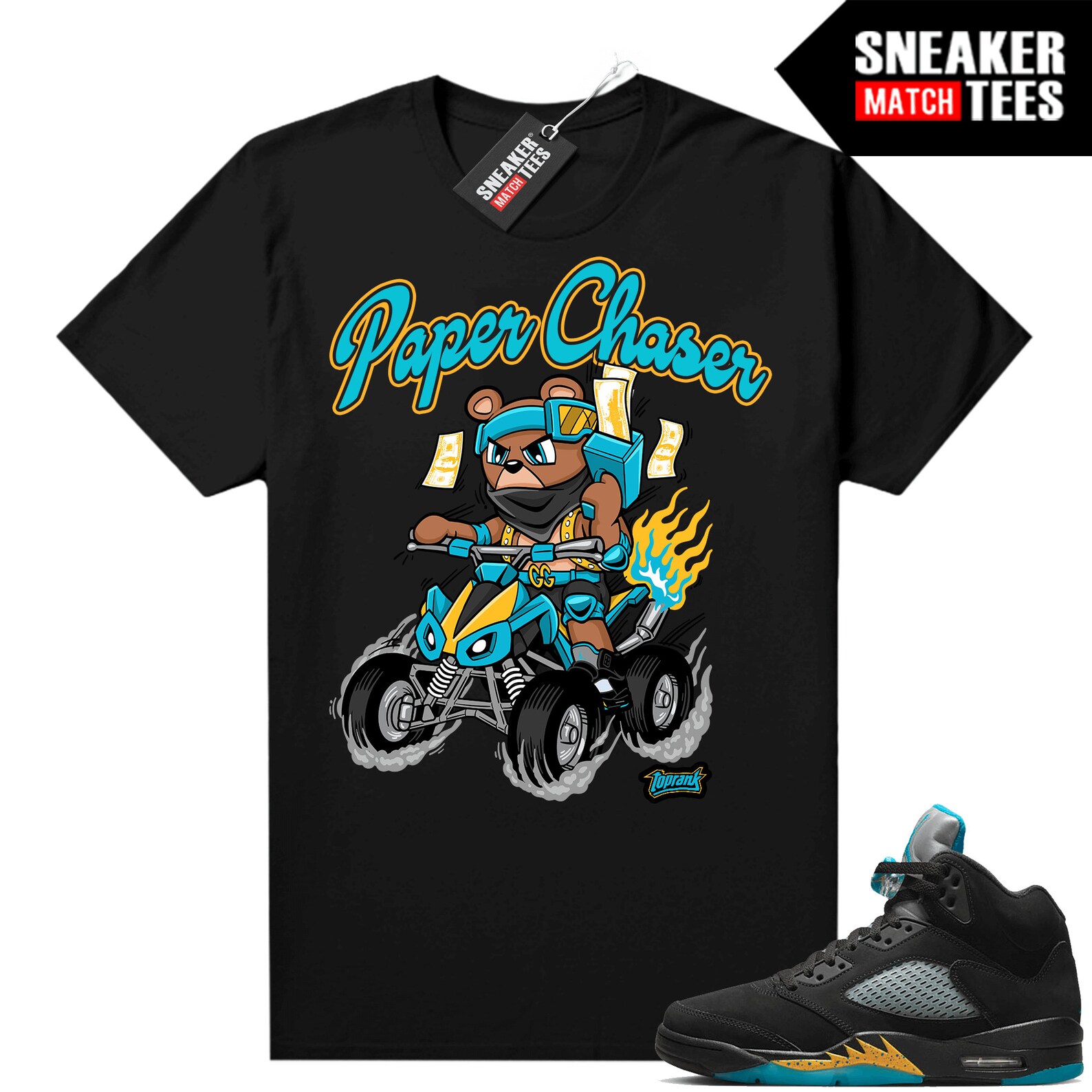 Aqua 5s Shirts to Match Sneaker Match Tees Black paper - Etsy