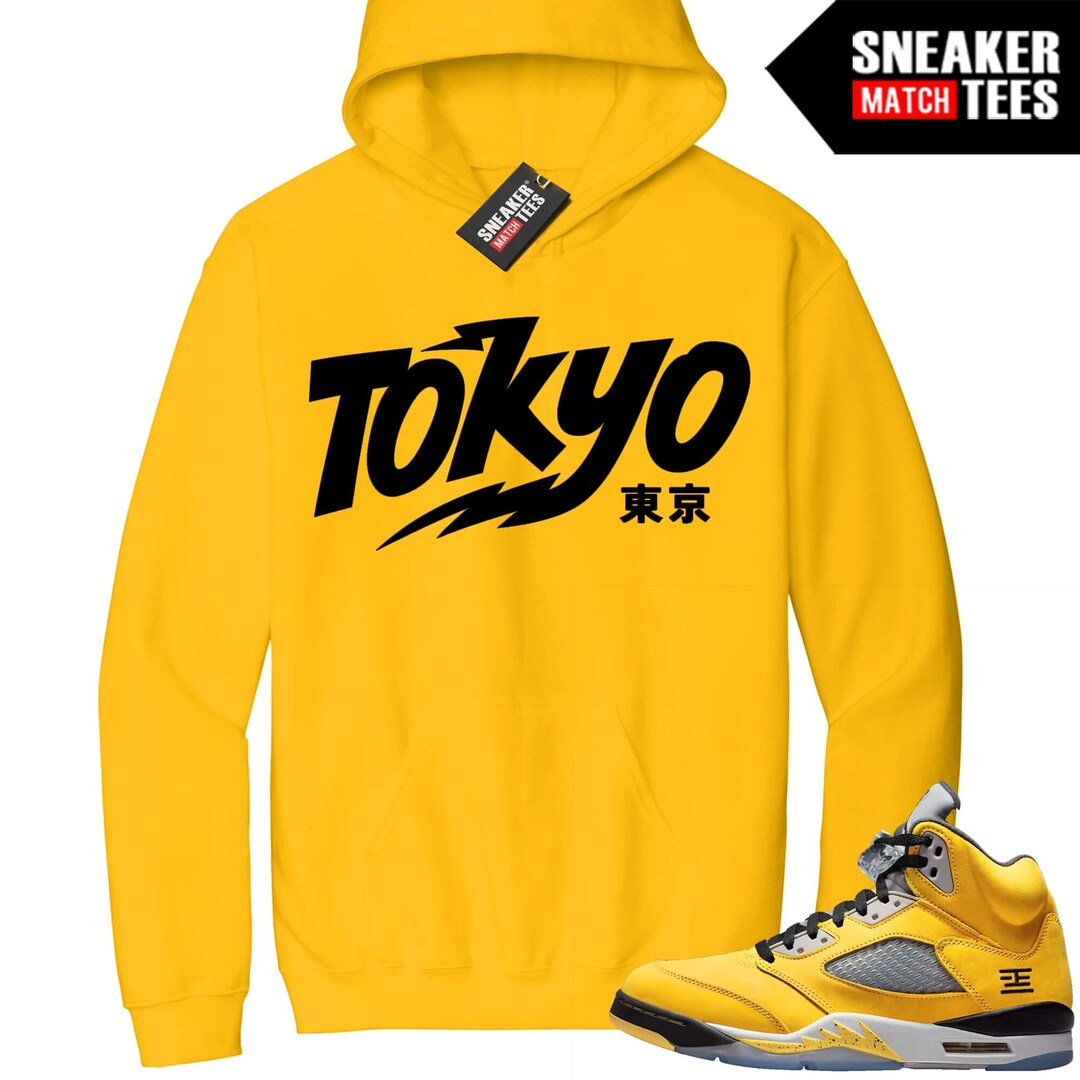 Jordan 5 Tokyo Sneaker Match Hoodie Yellow Tokyo - Etsy