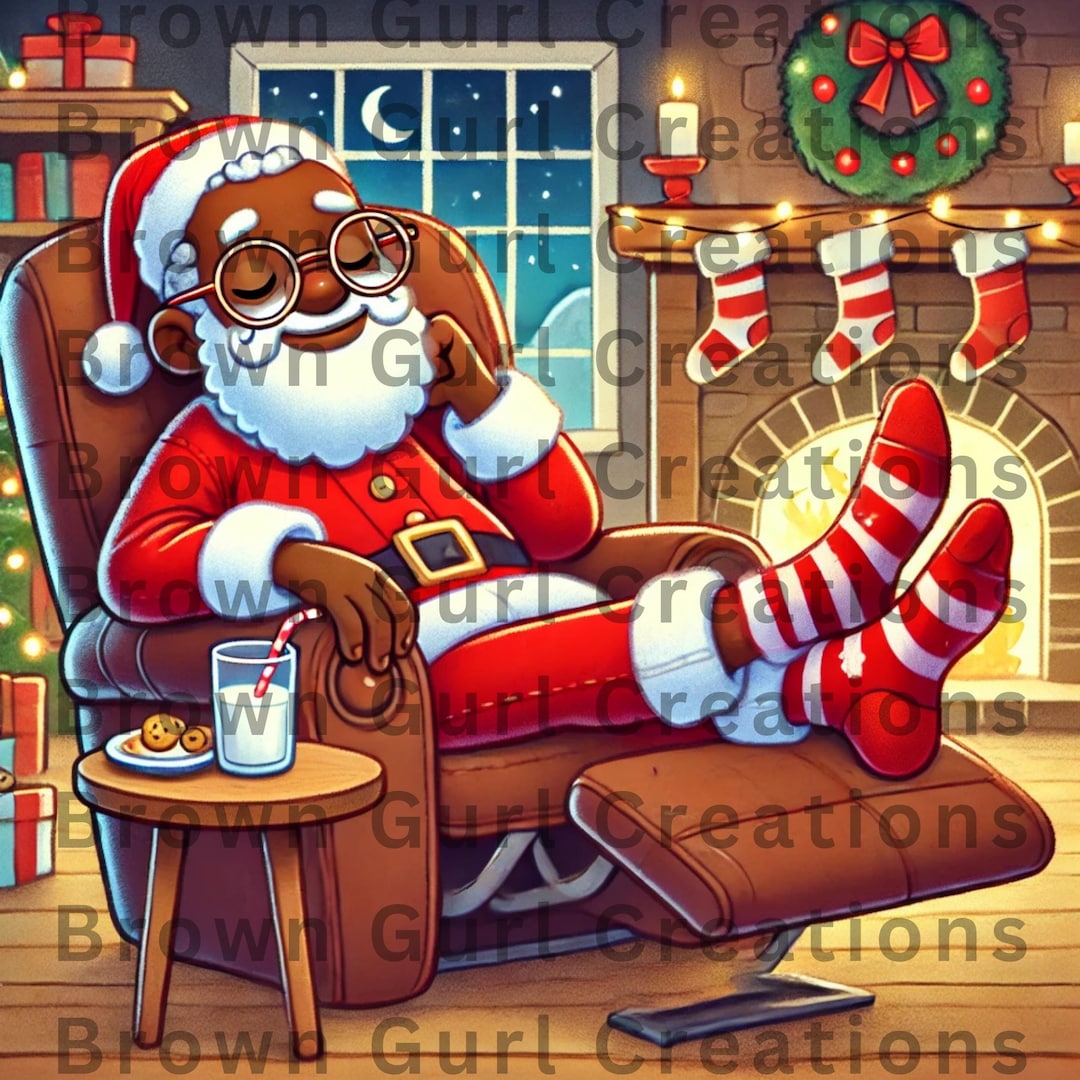 African-american Santa Claus | Clipart | Pillows | Greeting Cards ...