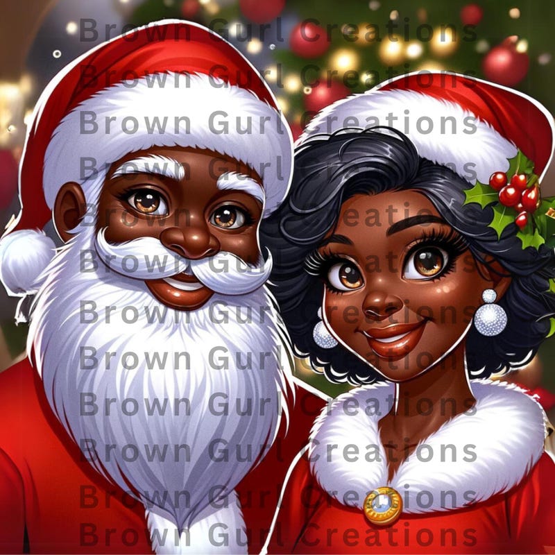 African American Mr and Mrs Santa Claus - Etsy