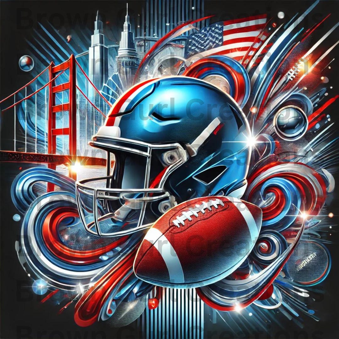 NY Giants Inspired Digital Print | NFL Football - Etsy