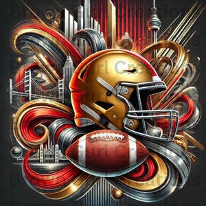49ers Inspired Digital Image| NFL Football - Etsy